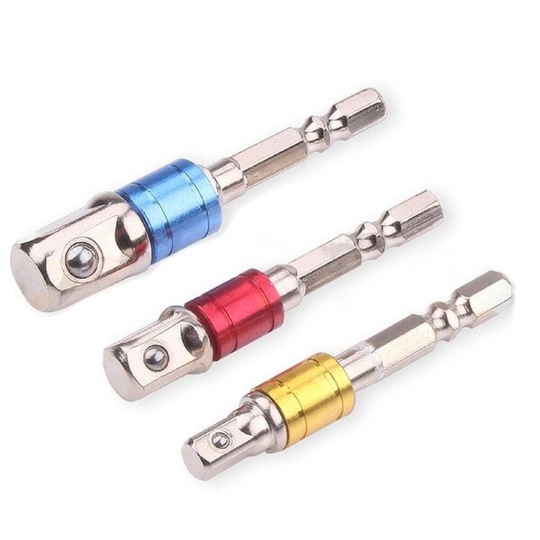 Socket Adaptor Set Driver Hex Shank Drill Bits Impact Driver - 3pcs ...