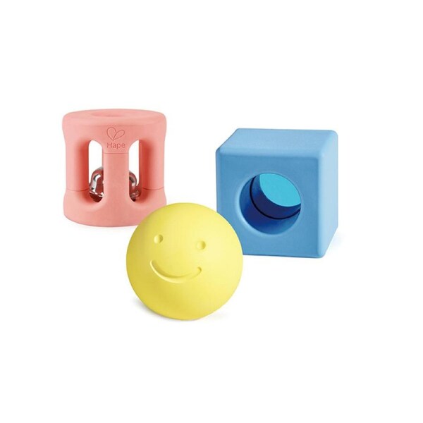 Hape Geometric Rattle/Teether Newborn/infant Shake/Bell/Ball Activity ...