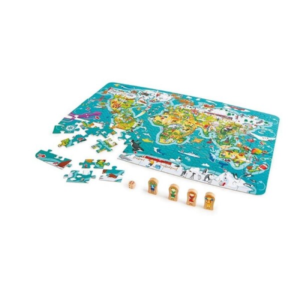 Hape 2-in-1 World Tour Puzzle & Game Educational Kids Learning Activity ...