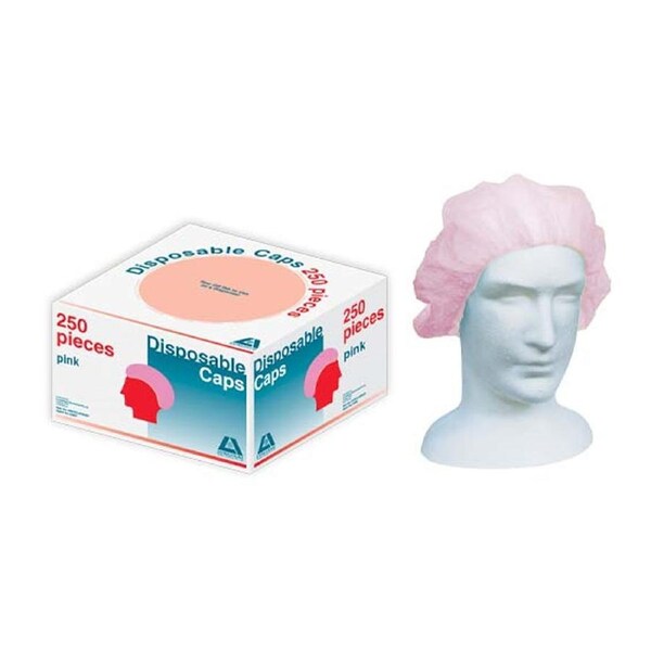 Livingstone Disposable Bouffant Hairnet Cap Pink Double Elastic 21 ...
