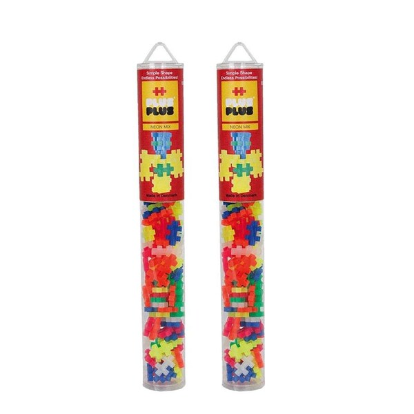 2x 100pc Plus Plus Neon Mix Tube Build Creativity Puzzle Kids/Toddler Toy 5y+ | Woolworths