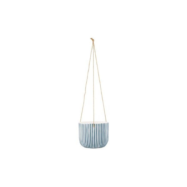 Maine and Crawford Jade Stripe 70cm Concrete String Hang Pot Home ...