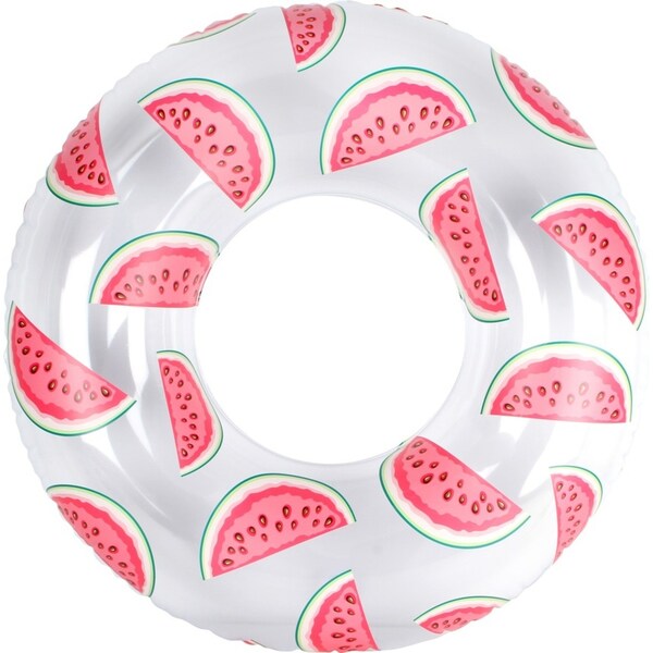 Airtime 90cm Ultra Clear Watermelon Fruit Swim Pool/Beach Floating Ring ...