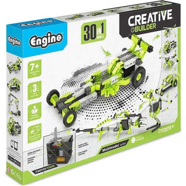 Engino Creative Builder Motorised Vehicle 30 Models Cars/Crane Kids Toy ...