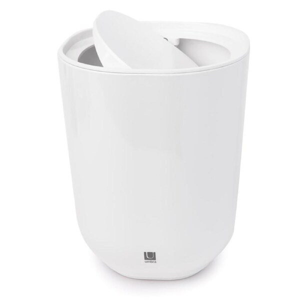 Glossy White Bathroom Bin | Woolworths