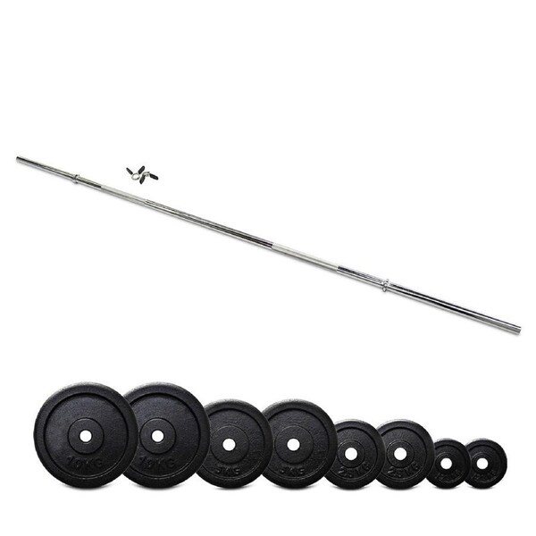 7ft Barbell + 75kg Standard Weight Plates Set | Woolworths