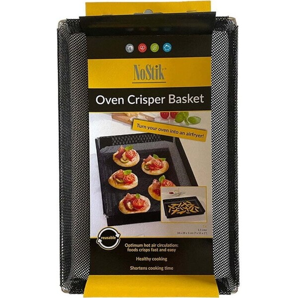 Nostik Reusable 28x18cm Crisper Basket Regular Rectangle Oven Baking Tray Black | Woolworths