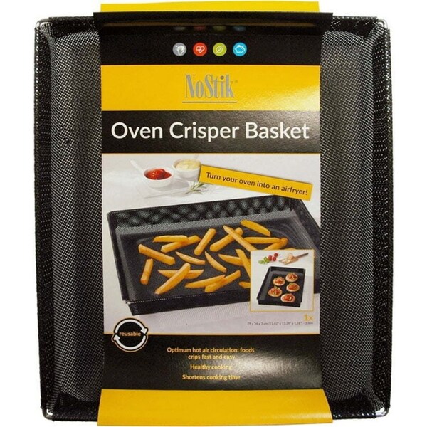 Nostik Reusable 34x29cm Crisper Basket Large Rectangle Oven Baking Tray Black | Woolworths