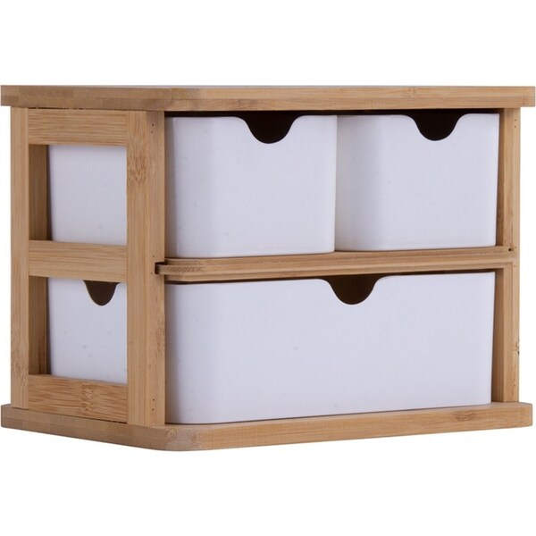 Clevinger 20x15cm Bamboo Fiber Storage Boxes Draw Set Container Rack ...
