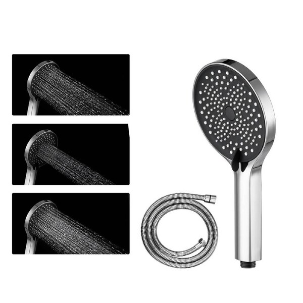 ACA Black 3 Functions Round ABS Plastic Handheld Shower Head 1.5m SUS ...