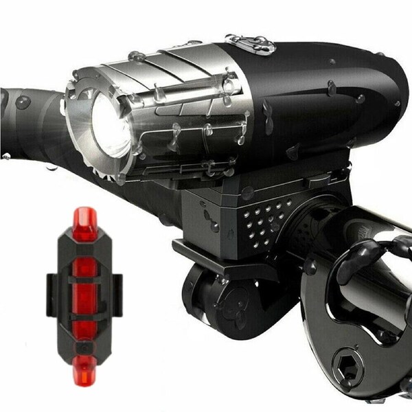Waterproof Bicycle Bike Lights Front Rear LED Light Lamp USB ...