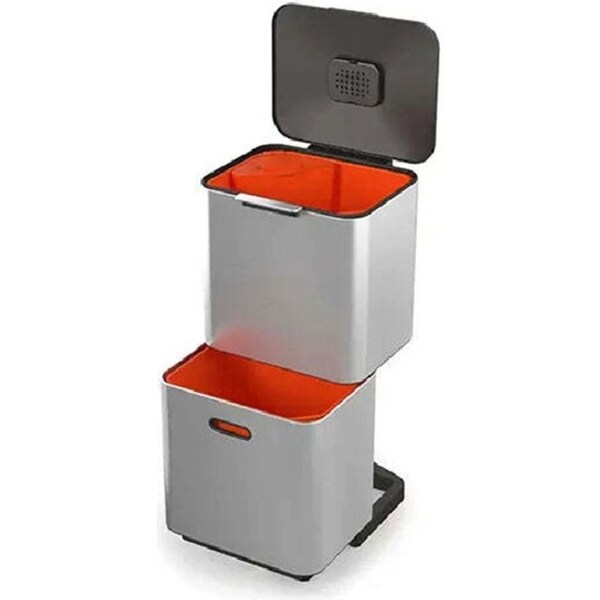 Joseph & Joseph Totem Max 60L Waste & Recycling Bin Storage Stainless Steel | Woolworths