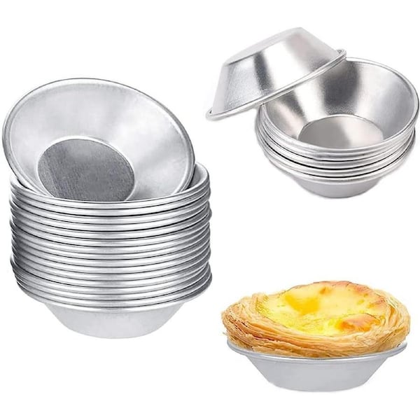 25 Pieces Mini Tart Pan, Egg Tart Molds Aluminum Cupcake Cake Mold, Pie ...