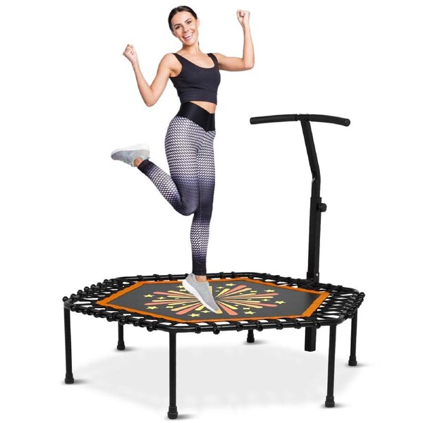 50" Rebounder Mini Trampoline with Adjustable Height, Ideal for ...