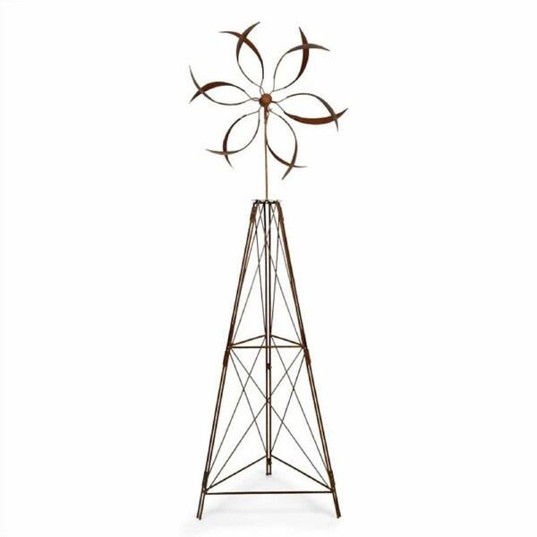 Metal Double Windmill Tripod 183cm Outdoor Ornament Yard/Patio Garden ...