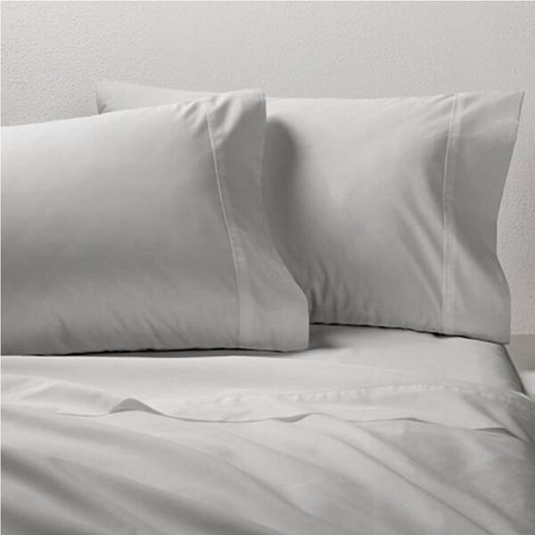 Gainsborough 250TC Cotton Percale Sheet Set Stone Grey Queen | Woolworths