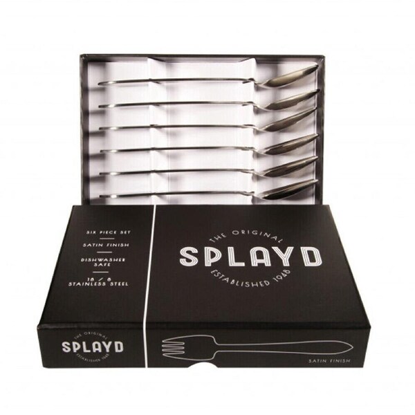6pc Splayd Forks Kitchenware Black Label 18/8 Stainless Steel Satin ...