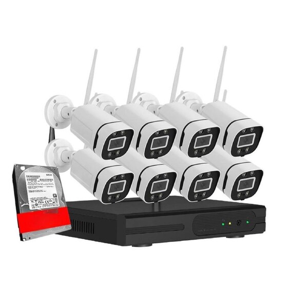 3MP Wireless CCTV 8CH NVR WiFi IP Security Camera System Outdoor 1TB ...