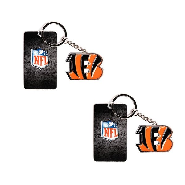 2x NFL Cincinnati Bengals Keyring 4cm Steel Keychain Backpack/Gym Bags ...