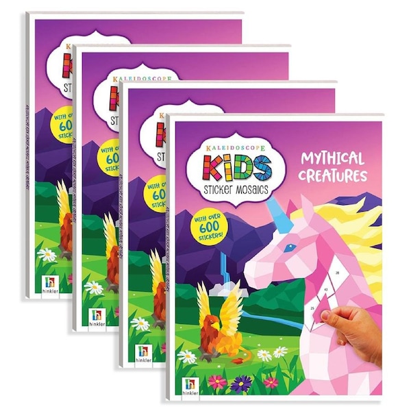 4x Kaleidoscope Kids Sticker Mosaics: Mythical Creatures Activity Book ...