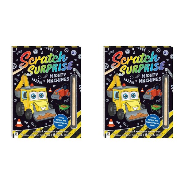 2x Kaleidoscope Scratch Surprise Mighty Machines Activity Book Art ...
