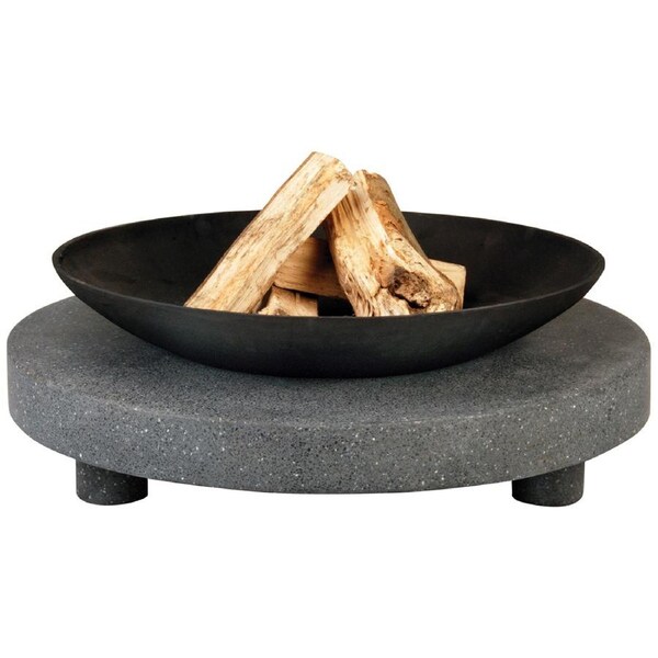 Wildtrak Outdoor 59cm Fire Pit Bowl w/ 70cm Granito Round Stone Base ...