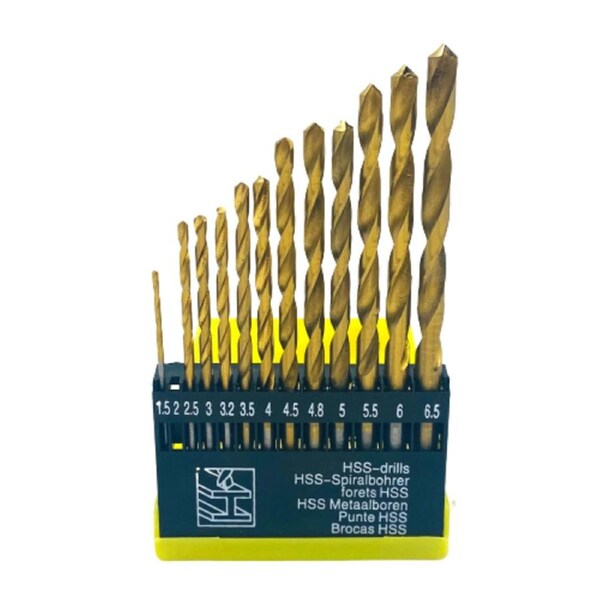 13 Piece HSS Titanium Drill Bits Round Shank | Woolworths