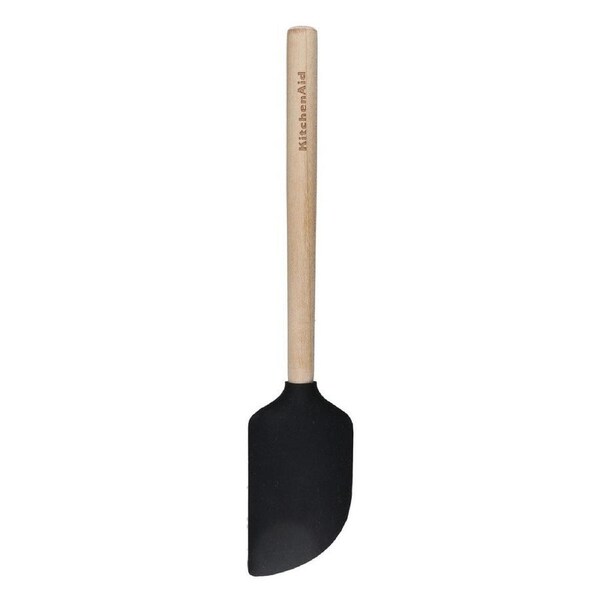 KitchenAid 30cm Scraper Spatula Maple Wood Silicone Cooking/Baking ...