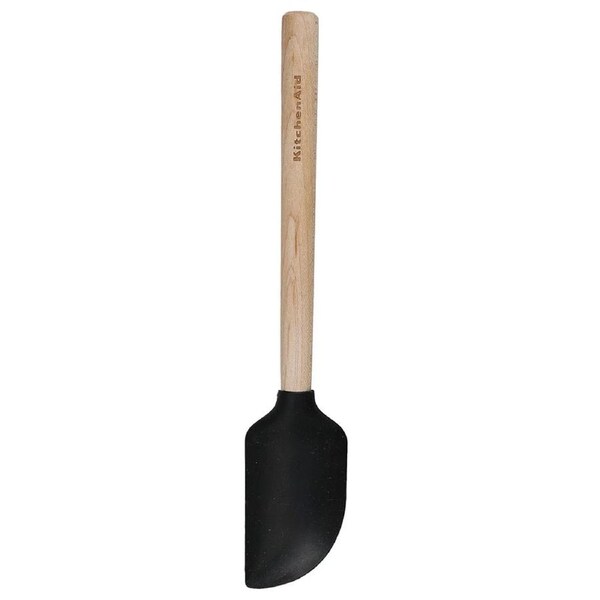 KitchenAid 22cm Mini Maple Wood Scraper Spatula Silicone Baking/Cooking ...