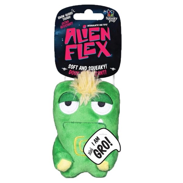 Mini Gro Alien Flex Soft Dog Toy 11cm x 8cm by Spunky Pup | Woolworths