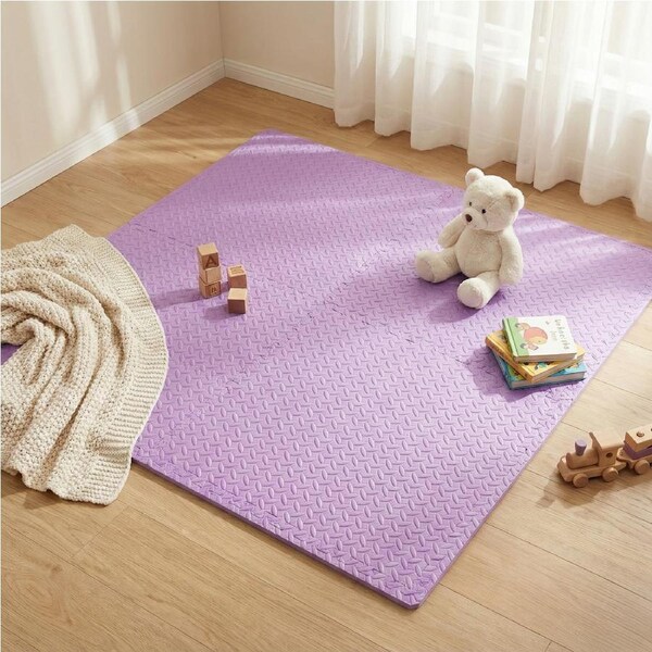 BoPeep 4Pcs Kids Play Mat EVA Interlocking Tiles 60x60cm Purple ...