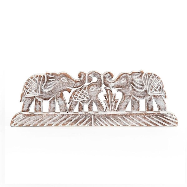 Willow & Silk Elephant Family Tabletop Home Decor Sign/Ornament 31x10cm ...