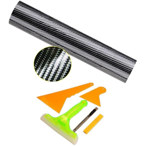 CARBON FIBER WRAP FIBRE CAR 6D GLOSS VINYL FILM 150X90 AIR RELEASE ...