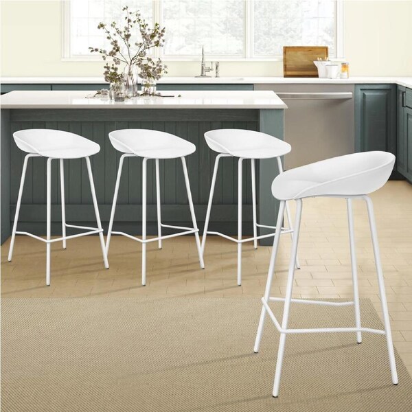 4x ALFORDSON Bar Stools Finn Counter Chairs White | Woolworths