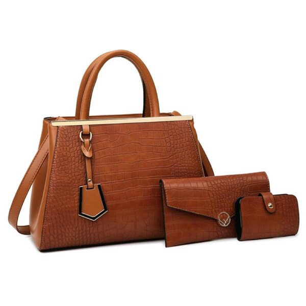 Nevenka 3Pcs Women Tote Bags Large Capacity Crack Design Fashion Purse ...