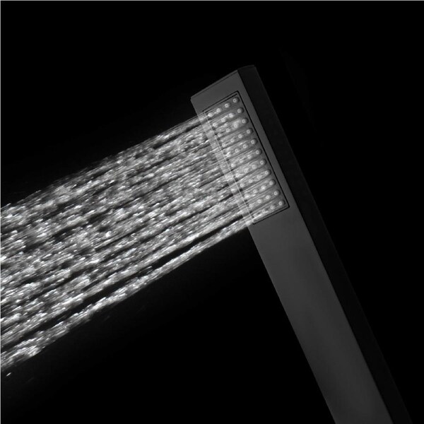 Bathroom Square Black Solid Brass Hand Held Shower Rose Spray Head WELS ...