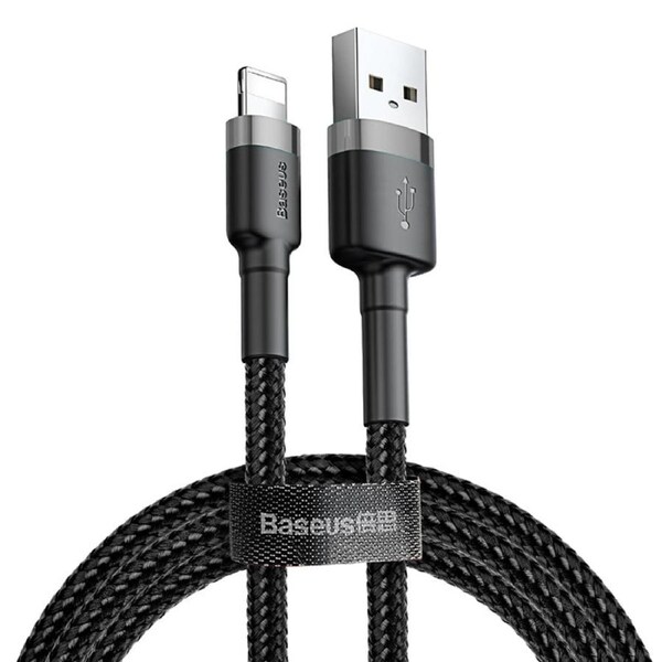 Baseus USB-A to Lightning Cafule Tough Cable 50cm - Gray | Woolworths