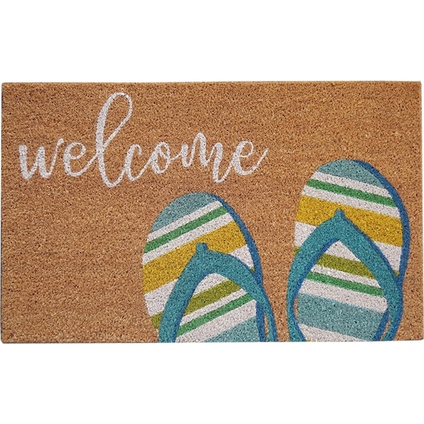 Solemate PVC Backed Coir Aqua Thong 45x75cm Slim Outdoor Stylish ...