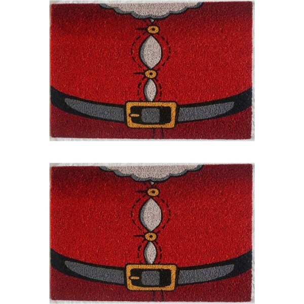 2PK Solemate PVC Back Coir Santa 40x60cm Stylish Durable Outdoor Front ...