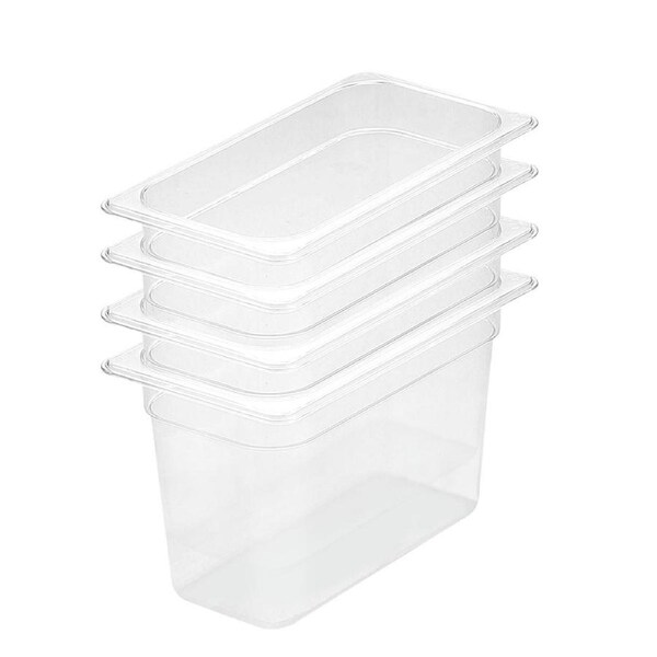 SOGA 200mm Clear Gastronorm GN Pan 1/3 Food Tray Storage Bundle of 4 ...