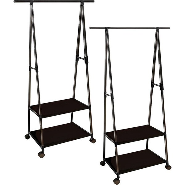 SOGA 2X 2-in-1 Organiser Clothes Shoe Rack Space-Saving Triangular ...