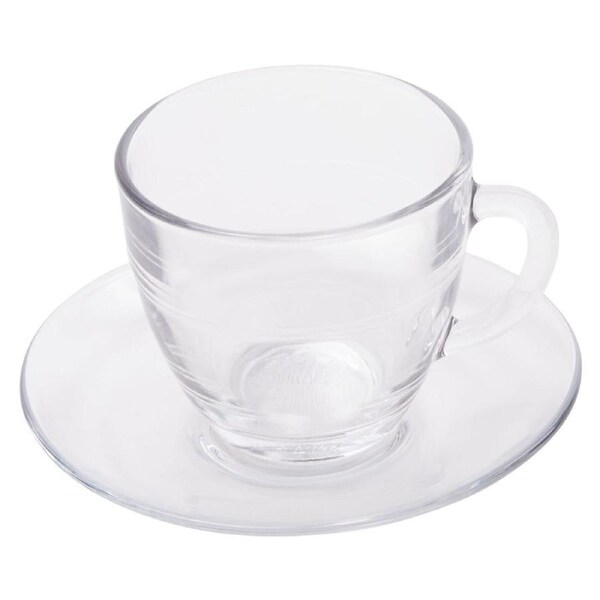 6pc Duralex Gigogne 220ml Coffee Tea Cup & Saucer Set Drinking Glasses ...