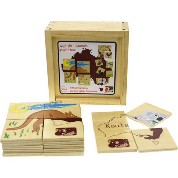 24pc Koala Dream Australian Animal Educational Tile Game Puzzle Box ...