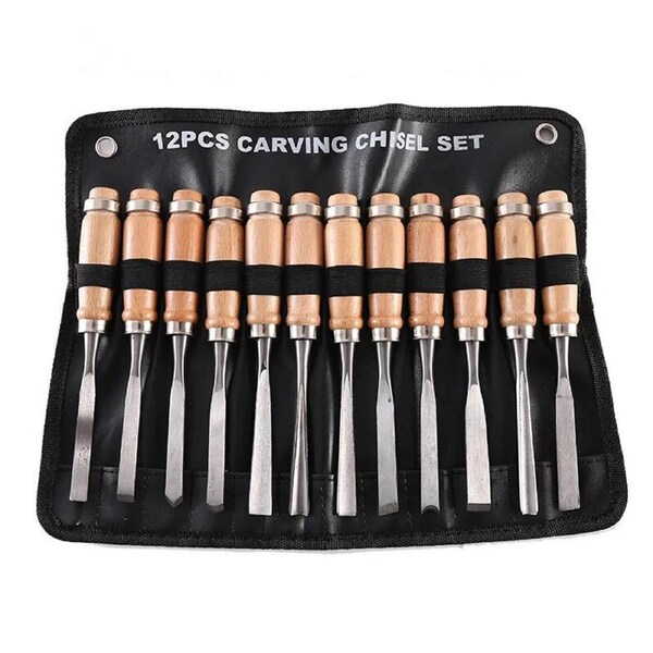 12 Piece Wood Carving Hand Chisel Tool Set | Woolworths