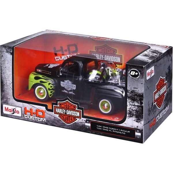 Maisto 1:24 Harley Davidson Ford 1948 F1 Pickup & FL Panhead Model Car ...