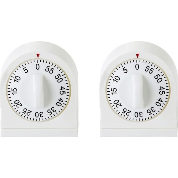 2x Cuisena 60-Minute Plastic Mechanical Timer Kitchen Baking/Cooking ...
