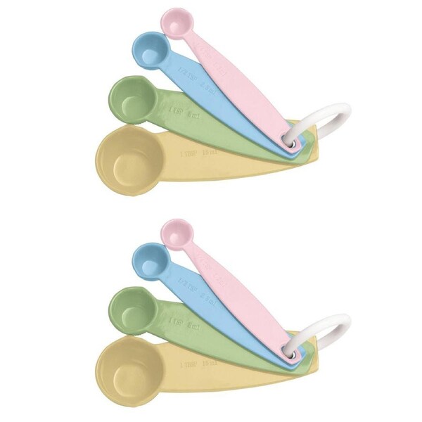 2x 4pc Cuisena Melamine Measuring Spoon Set Powder/Liquid Scoop Baking/Kitchen | Woolworths