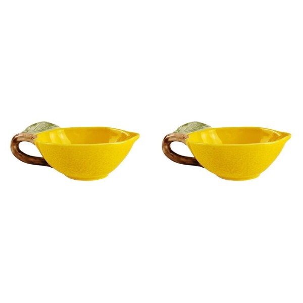 2x Urban Ceramic 19cm Lemon Dish Bowl Container w/ Handle Home/Room ...