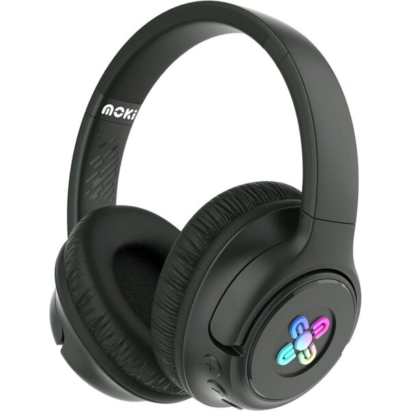 Moki Mixi Kids Volume Limited Wired/Wireless Headphones LED Edition Black | Woolworths