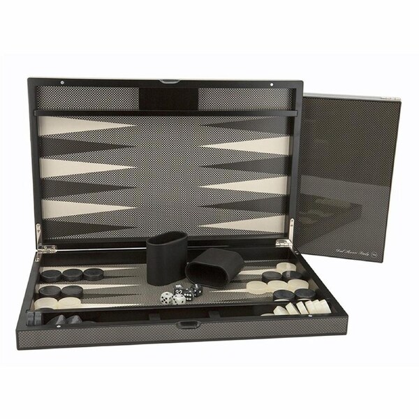 Dal Rossi Carbon Fibre 15 inch Backgammon Set | Woolworths